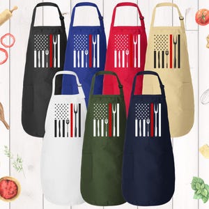 American Flag Kitchen Apron, USA Flag Apron, Grilling Tools Apron, Mens ...