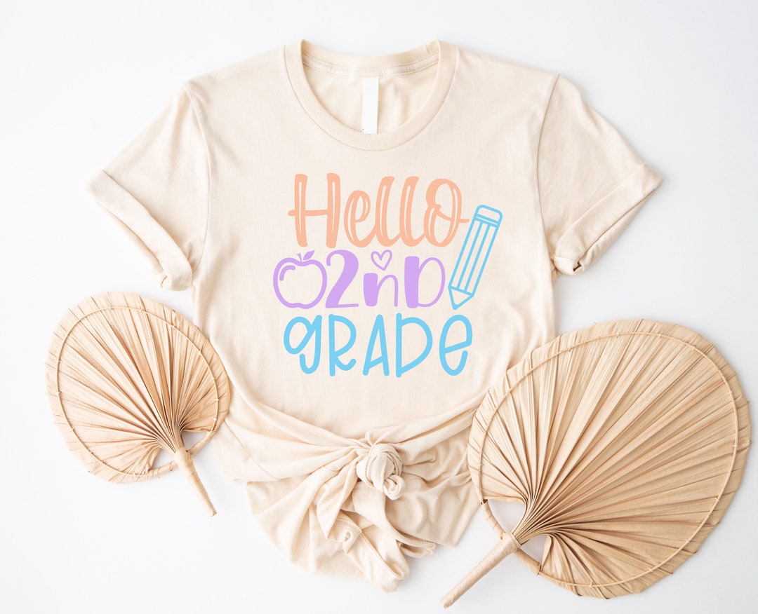 Hello Second Grade, 2nd Grade T-shirt, Colorful 2nd Grade Shirt, Cute ...
