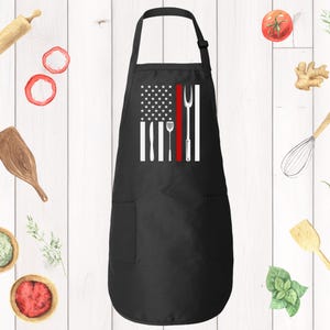 American Flag Kitchen Apron, USA Flag Apron, Grilling Tools Apron, Mens ...