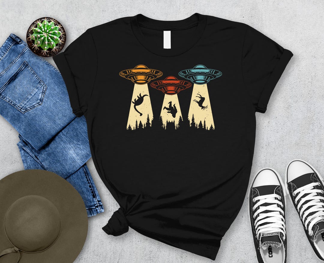 UFO Abducting Human and Animals Shirt, Alien Shirt, UFO Shirt, Space ...