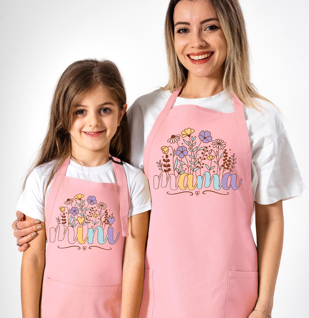 Mama and Mini Matching Aprons, Mother and Daughter Apron Set, Birthday ...