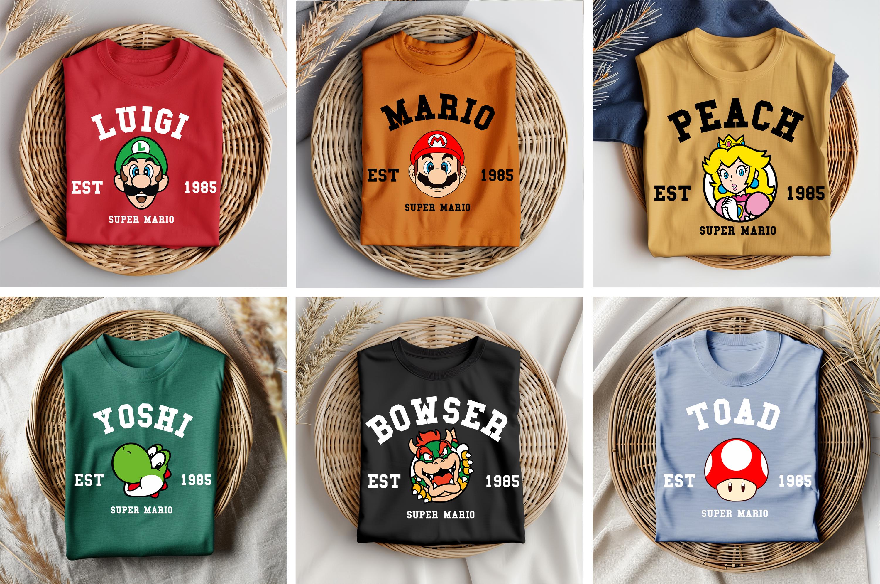 Super Mario Family Shirt Super Mario Character Shirt Super Mario ...