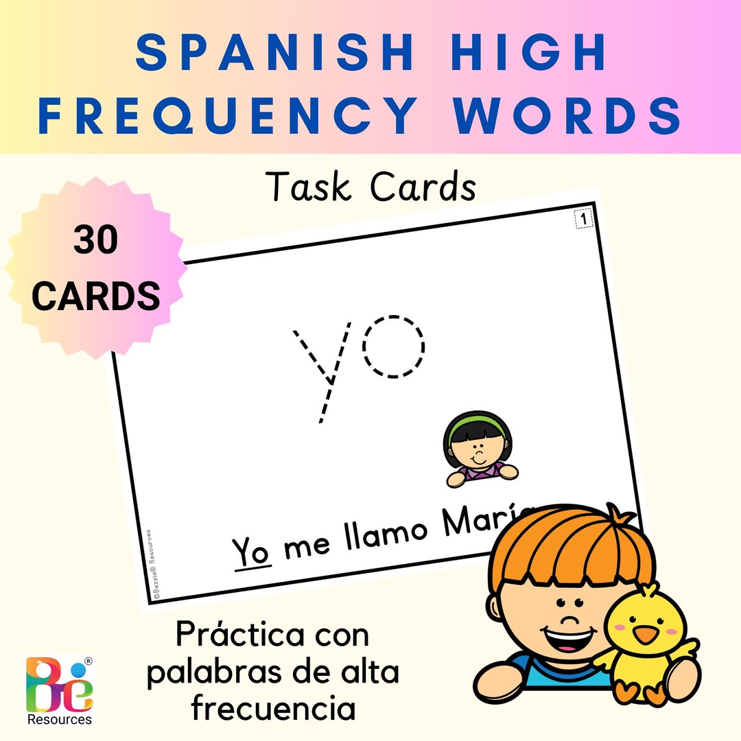 Spanish Sight Words | High Frequency Words | Review | Printable Task ...