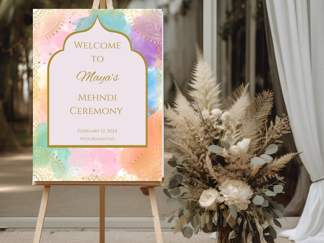 Wedding Signage With Burst of Colorful Pastel Colors - Etsy