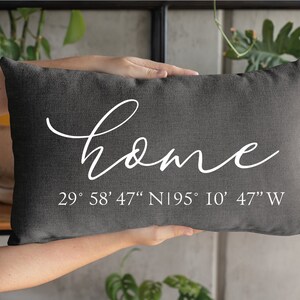 Home Latitude Longitude Pillow, Coordinates Pillow, Address Pillow ...