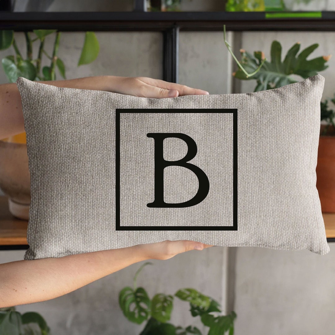 Monogram Pillow, Initial Pillow Cover, Housewarming Gift, Custom Pillow ...