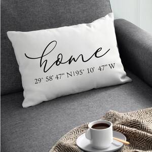 Home Latitude Longitude Pillow, Coordinates Pillow, Address Pillow ...