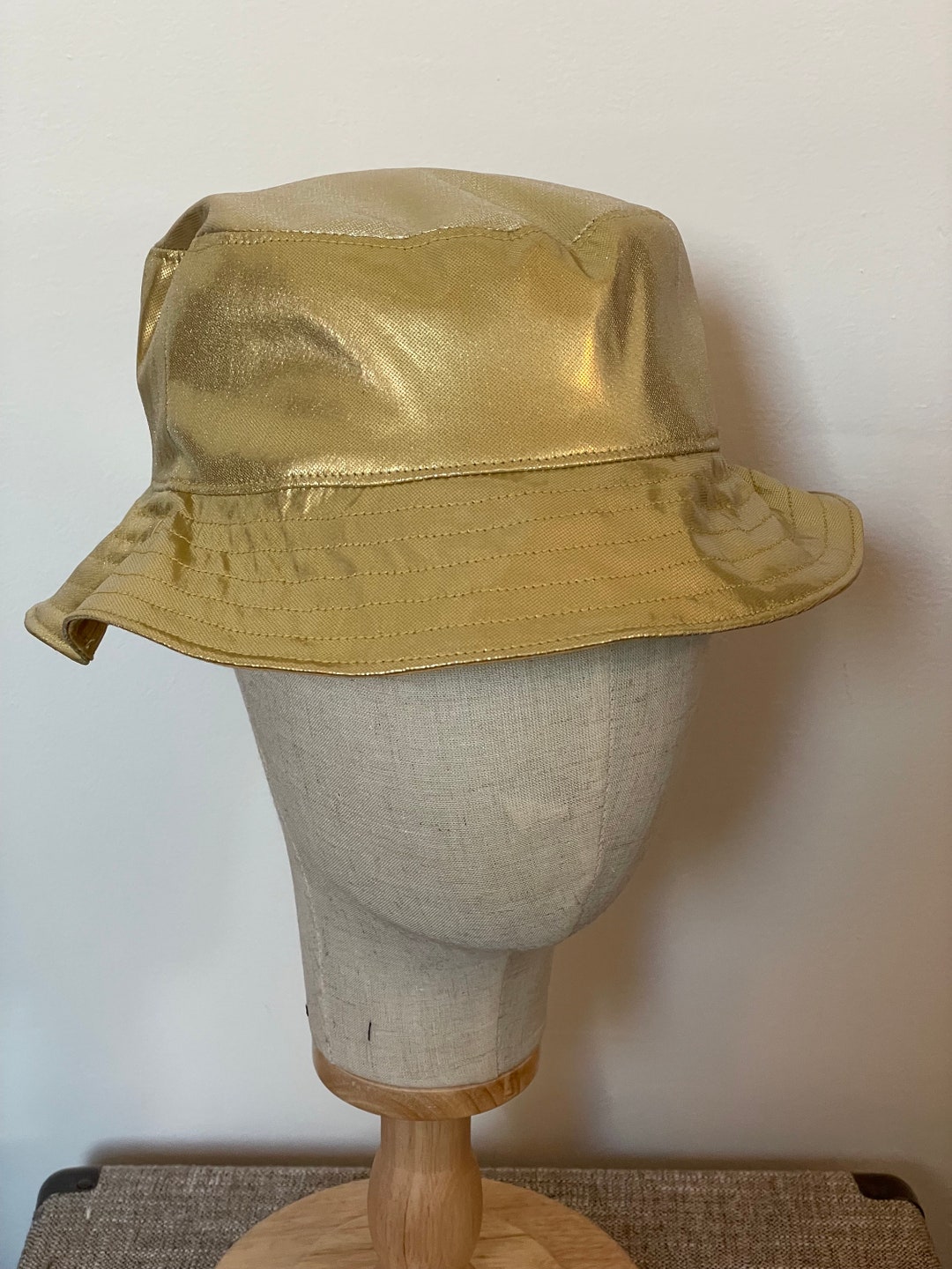 GOLD Bucket Hat, Gilligan Style Hat, Wide Brim, Reversible - Etsy