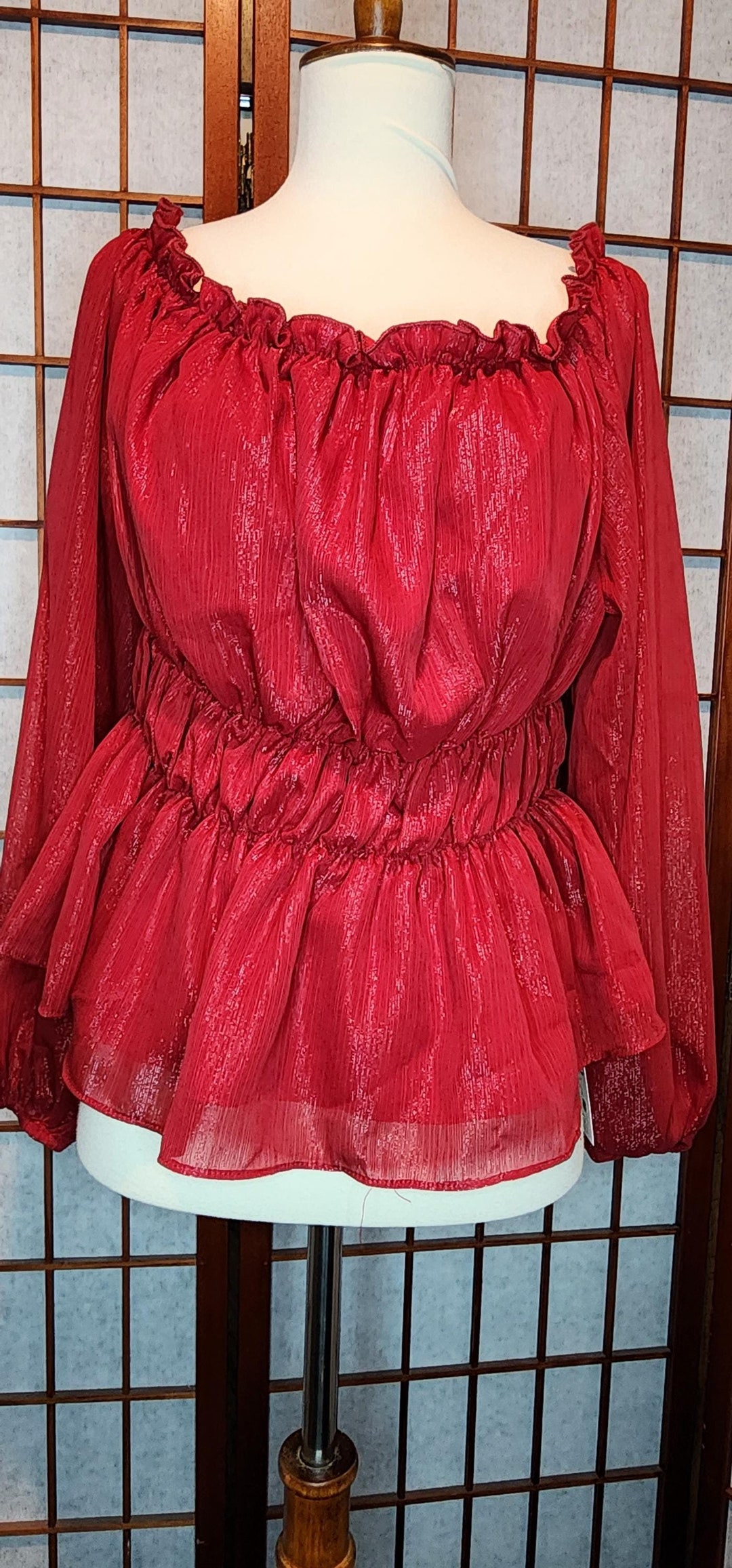 Dazzling Red off Shoulder Top XXL - Etsy