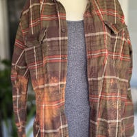 Floral Graphic Patch Flannel Shirt Vintage Style Boho Beached Flannel ...