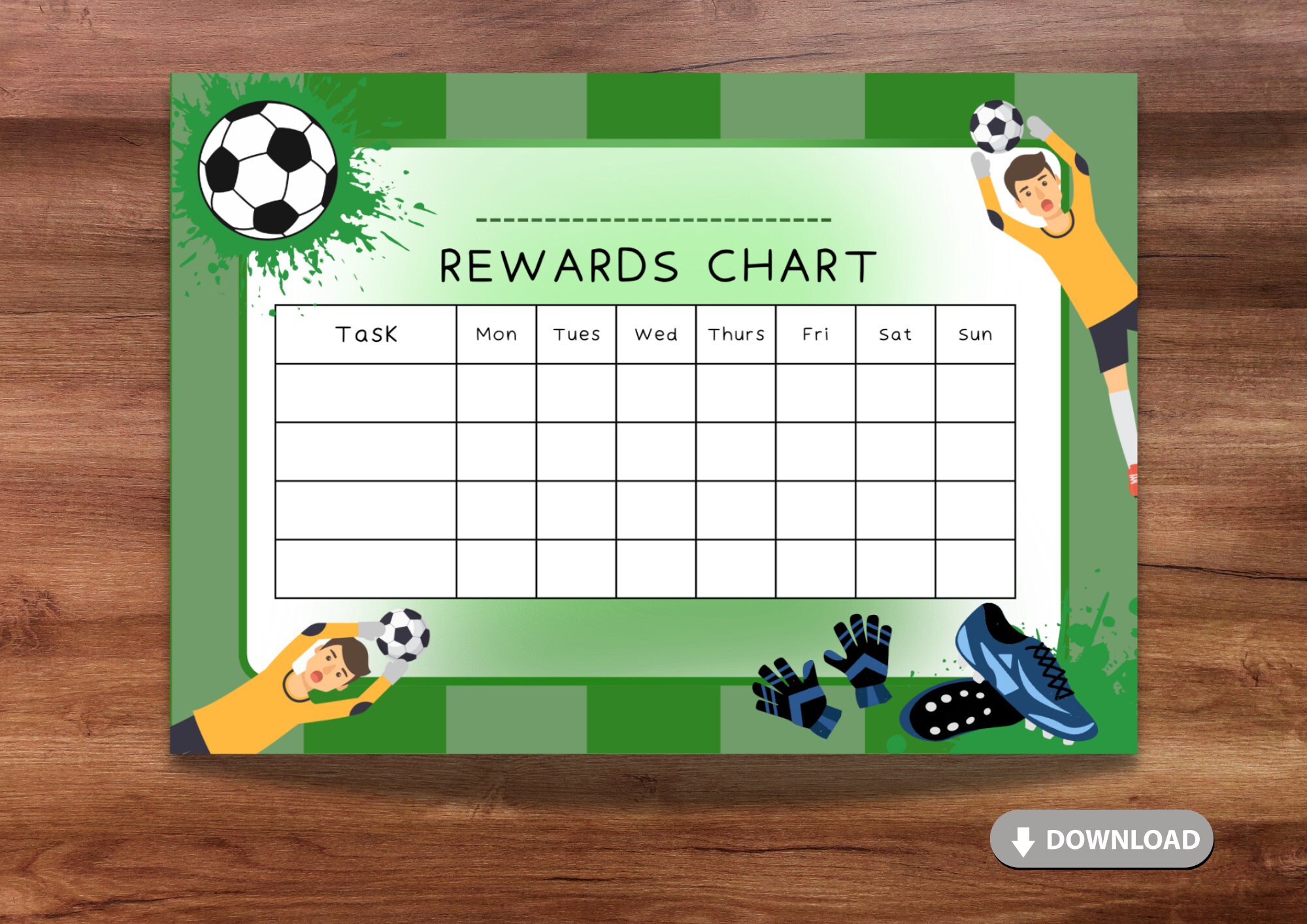 Football Rewards & Behaviour Chart - Etsy