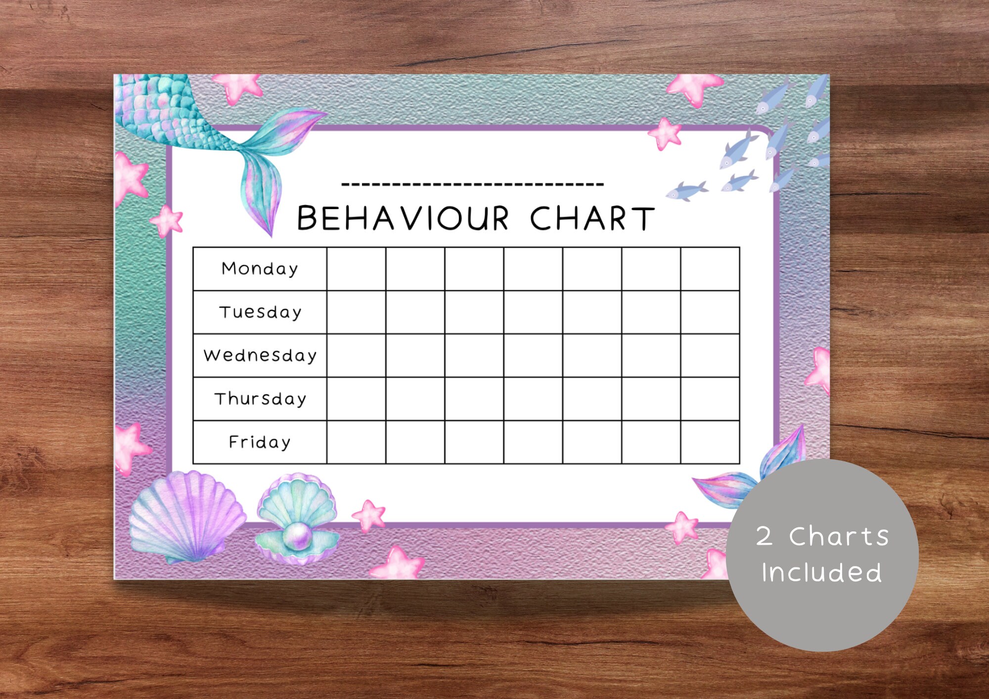 Mermaid Reward & Behaviour Charts - Etsy