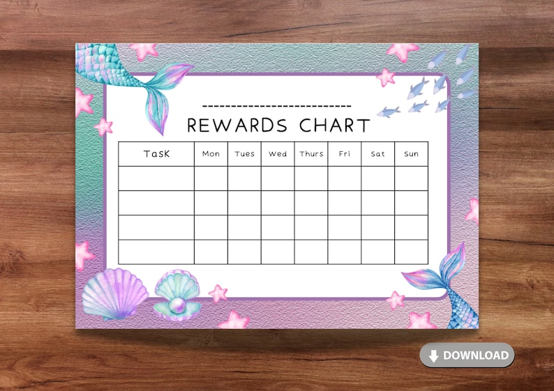 Mermaid Reward & Behaviour Charts - Etsy