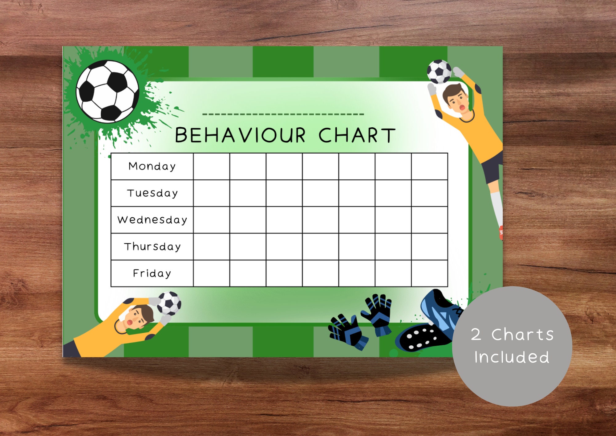 Football Rewards & Behaviour Chart - Etsy