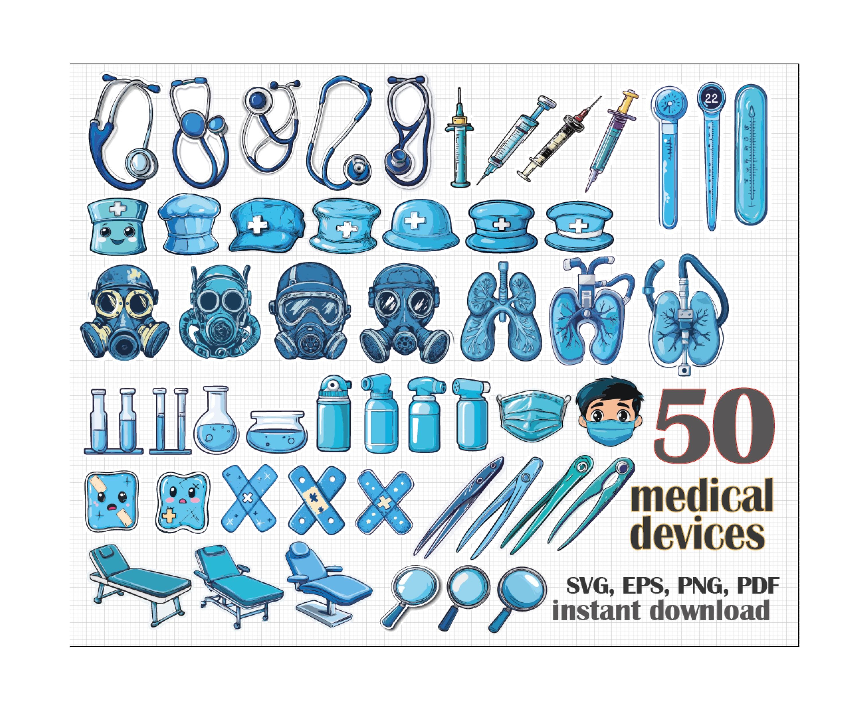 Medical Devices SVG Set, PNG Medical Devices Set, Medical Devices ...