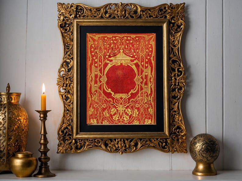 Ornate Gold Frame With Candle and Decorative Objects - Etsy