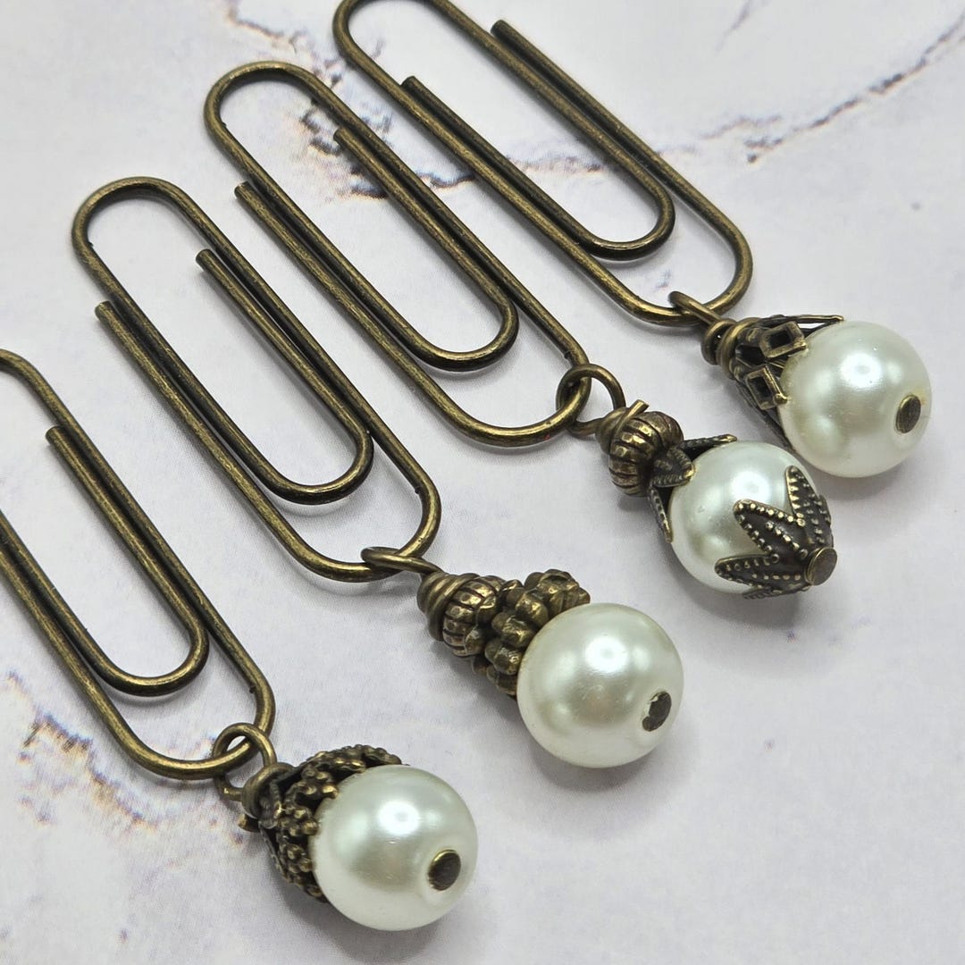 Altered Paperclip Decorative Pearl Clip for Planner Girl Vintage ...