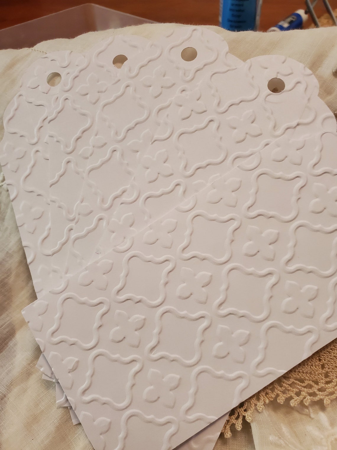 Embossed Pattern White Cardstock Tags Set of 10 - Etsy