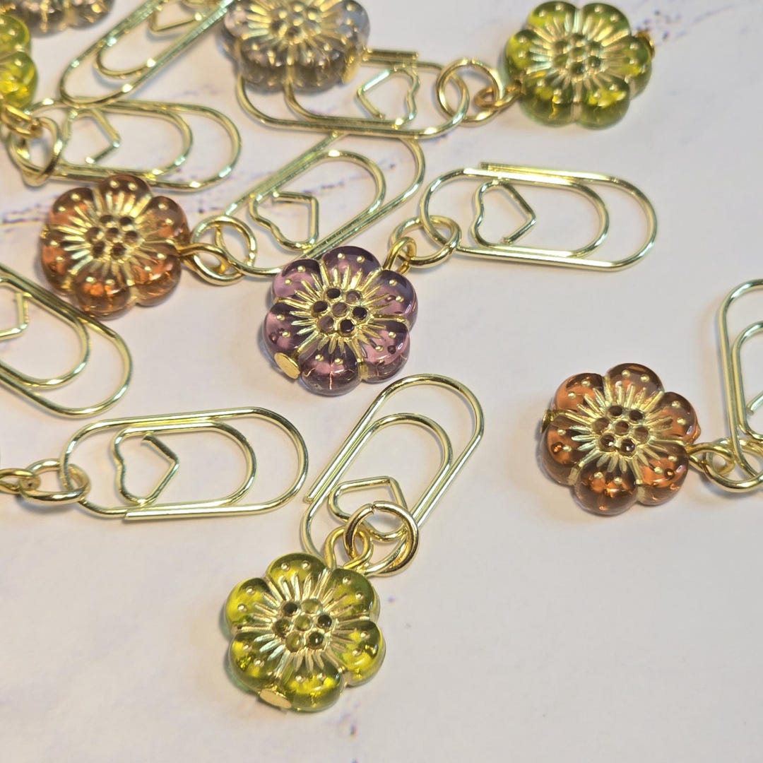 Altered Paperclip Cute Planner Accessories Flower Clips Floral Bookmark ...