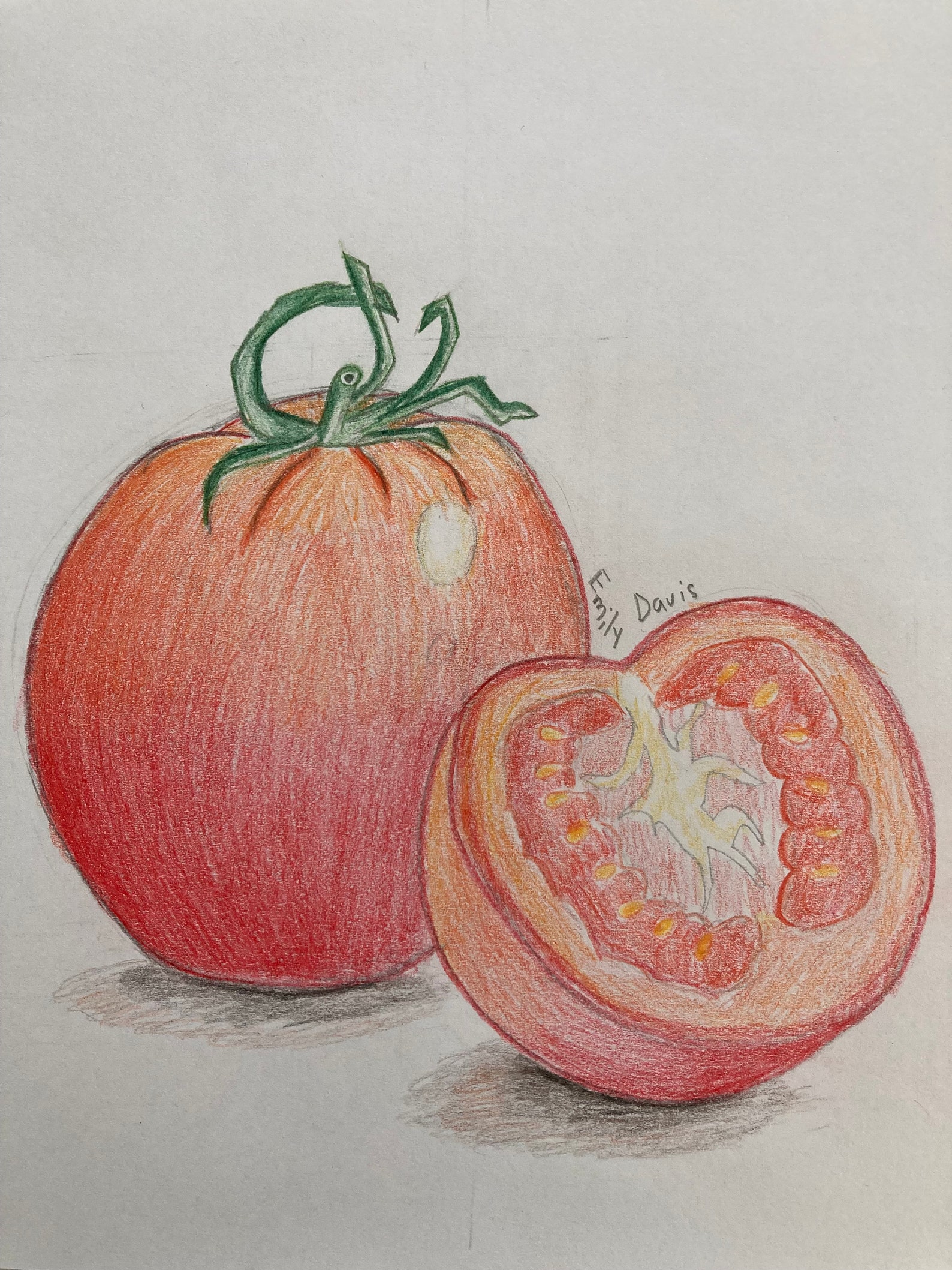 Original Tomato Drawing, Original Vegetable Drawing,tomato Painting ...