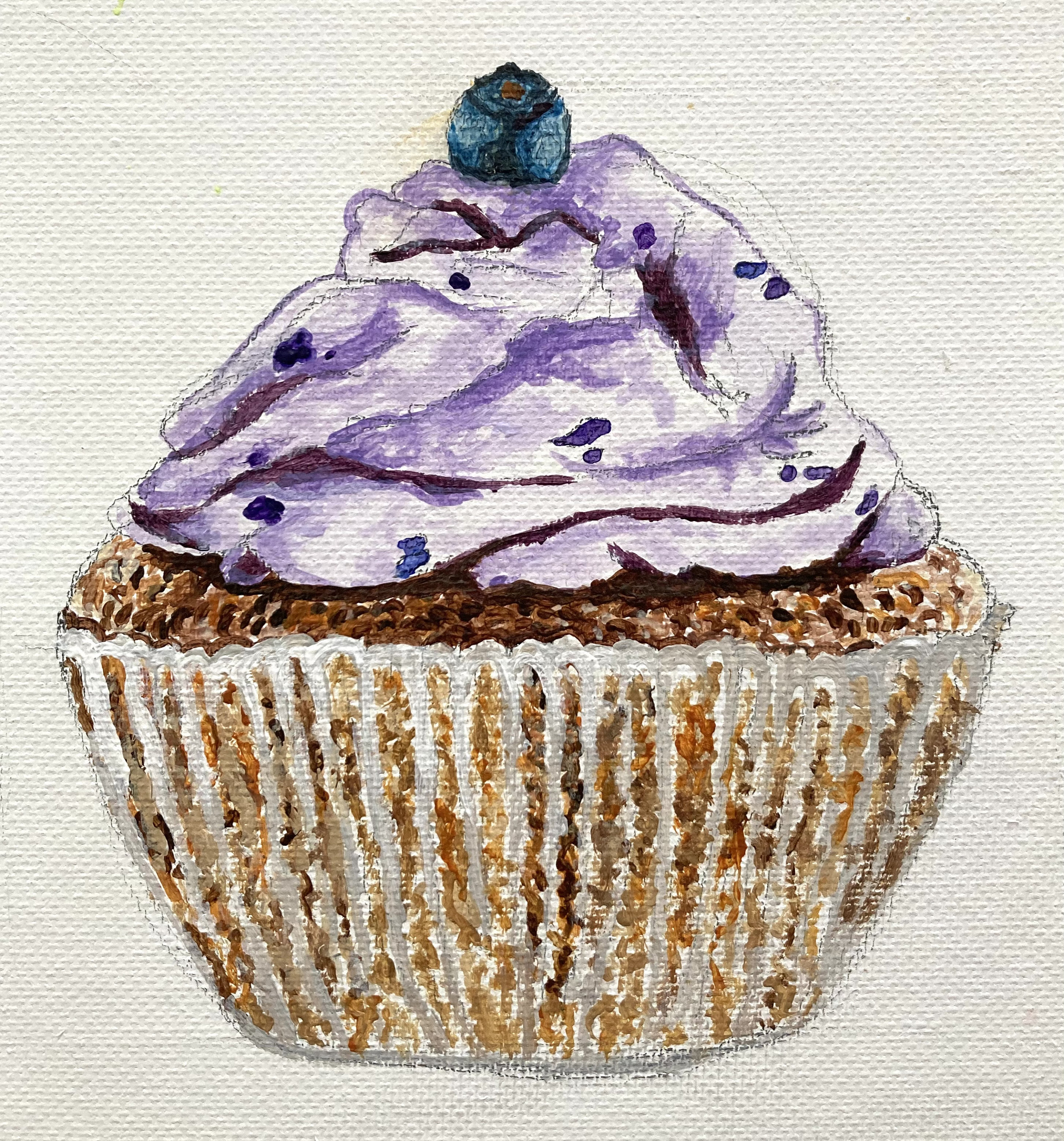 Cupcake Painting, Realistic Cupcake Painting, Acrylic Cupcake Painting ...