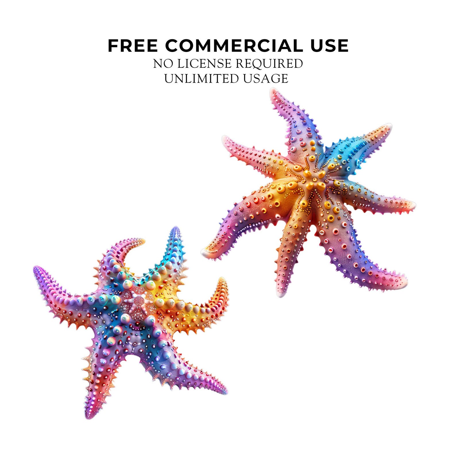 10 Starfish Clipart, Starfish in Beach, Printable 3D Clipart, High ...