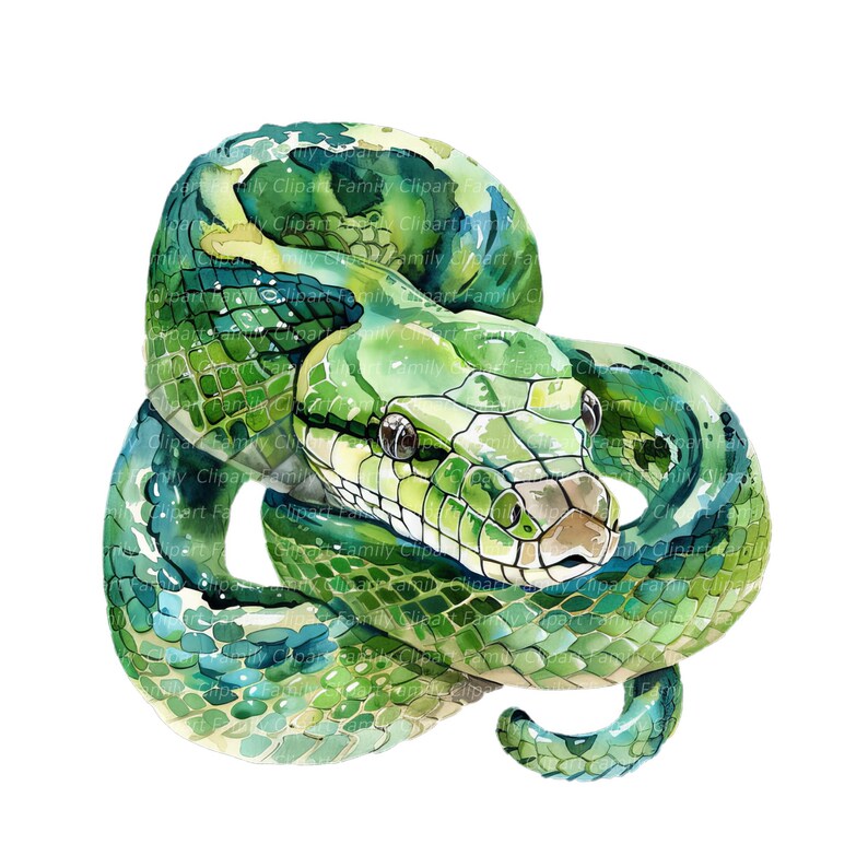 15 Watercolor Snakes Clipart, Snakes Clip Art, Printable Watercolor ...