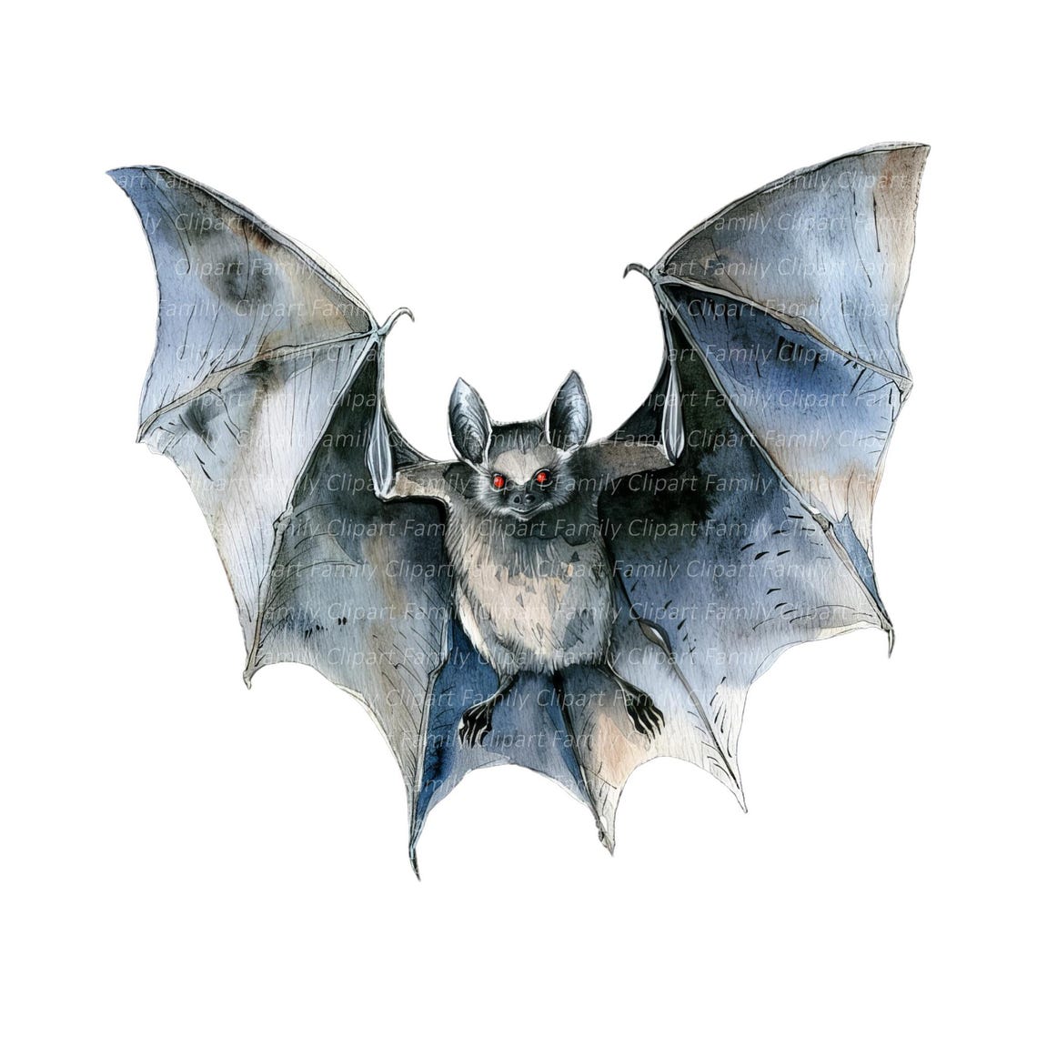 11 Cute Bat Clipart, Watercolor Bat Clipart, Printable Watercolor ...
