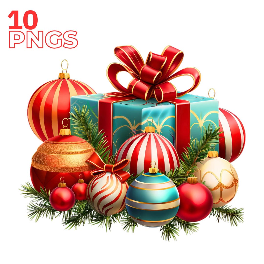 Christmas Clipart Bundle, Cute Christmas 3D Gifts, Printable 3D Clipart ...