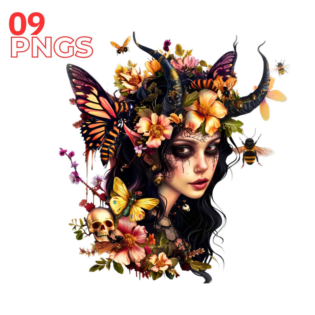 9 3D Cute Gothic Fairy Clipart, Beautiful Dark Fairy Tale, Printable 3D ...