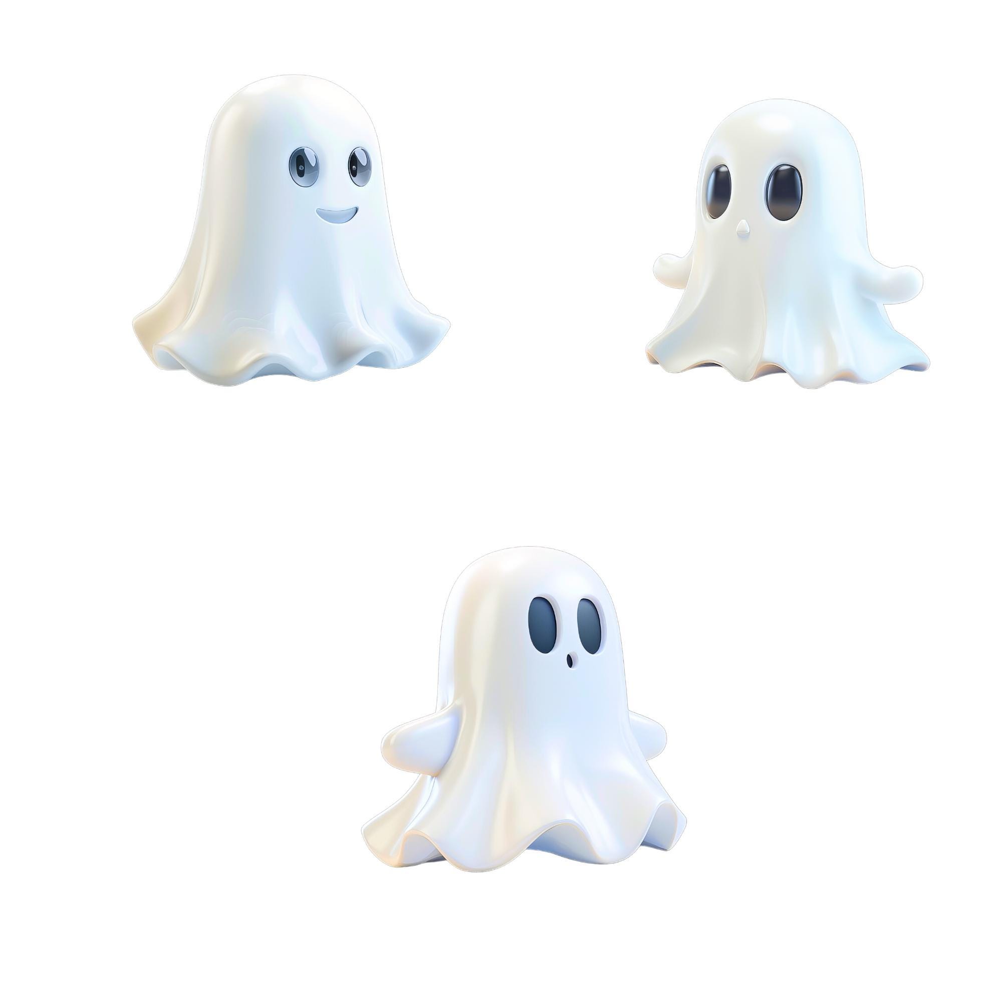 3D Halloween Ghost, Halloween Cute Ghost, Printable 3D Clipart, High ...