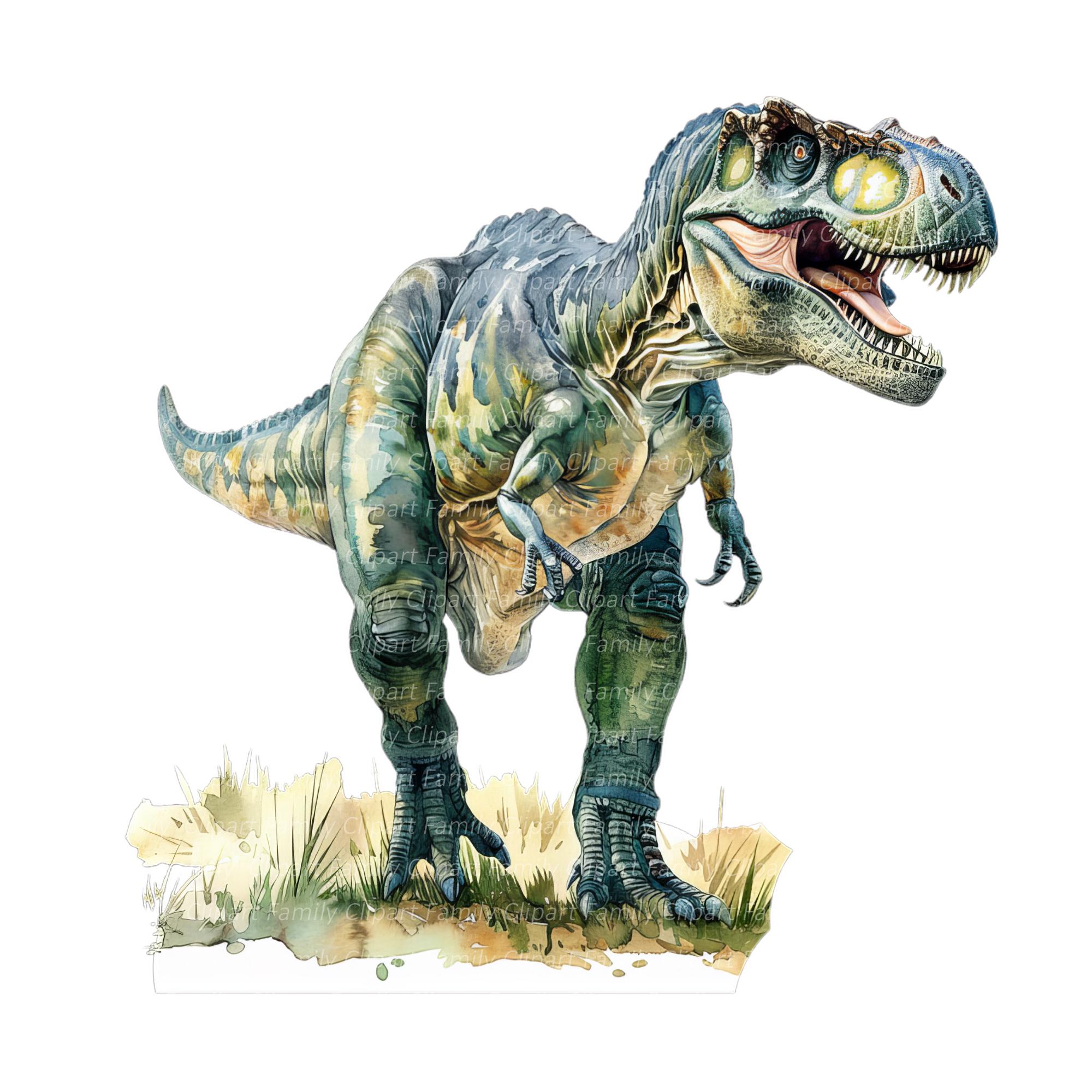 Watercolor Realistic Dinosaur Clipart, Realistic Dinosaur, Printable ...