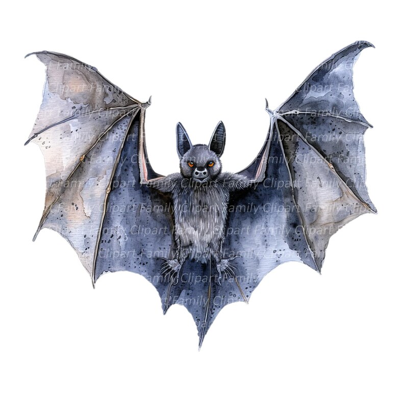 11 Cute Bat Clipart, Watercolor Bat Clipart, Printable Watercolor ...