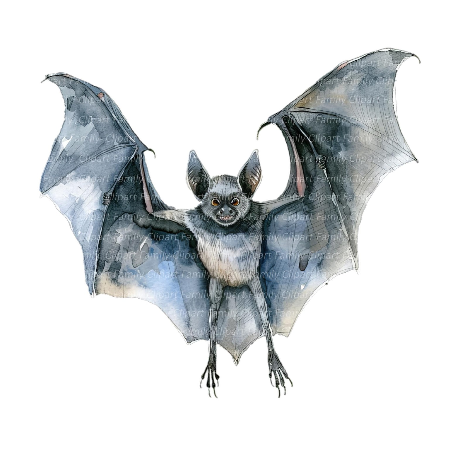 11 Cute Bat Clipart, Watercolor Bat Clipart, Printable Watercolor ...