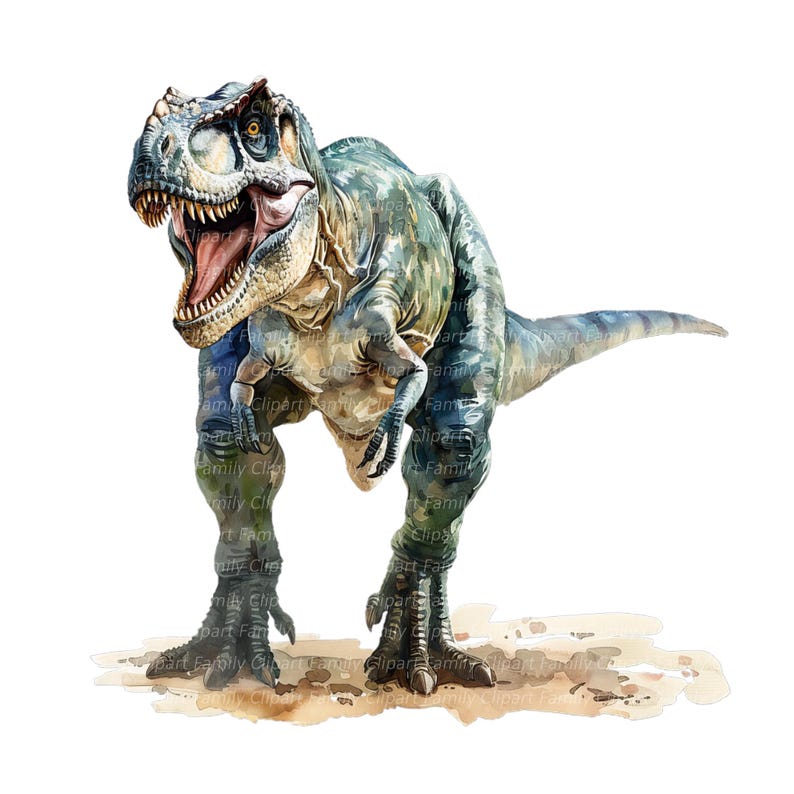 Watercolor Realistic Dinosaur Clipart, Realistic Dinosaur, Printable ...