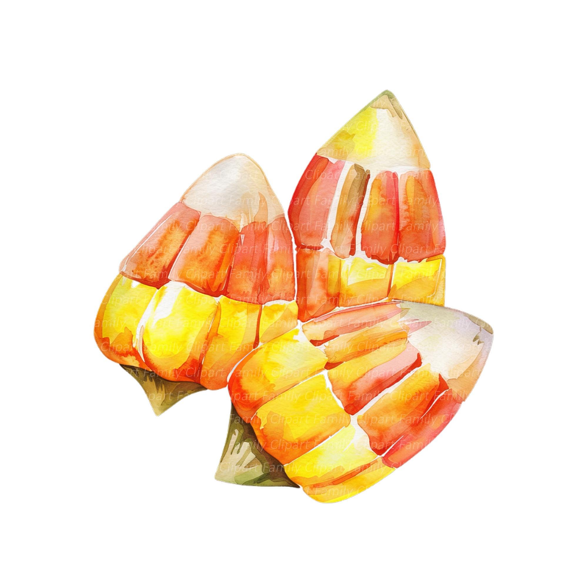 12 Watercolor Candy Corn Clipart, Candy Corn Clipart, Printable ...