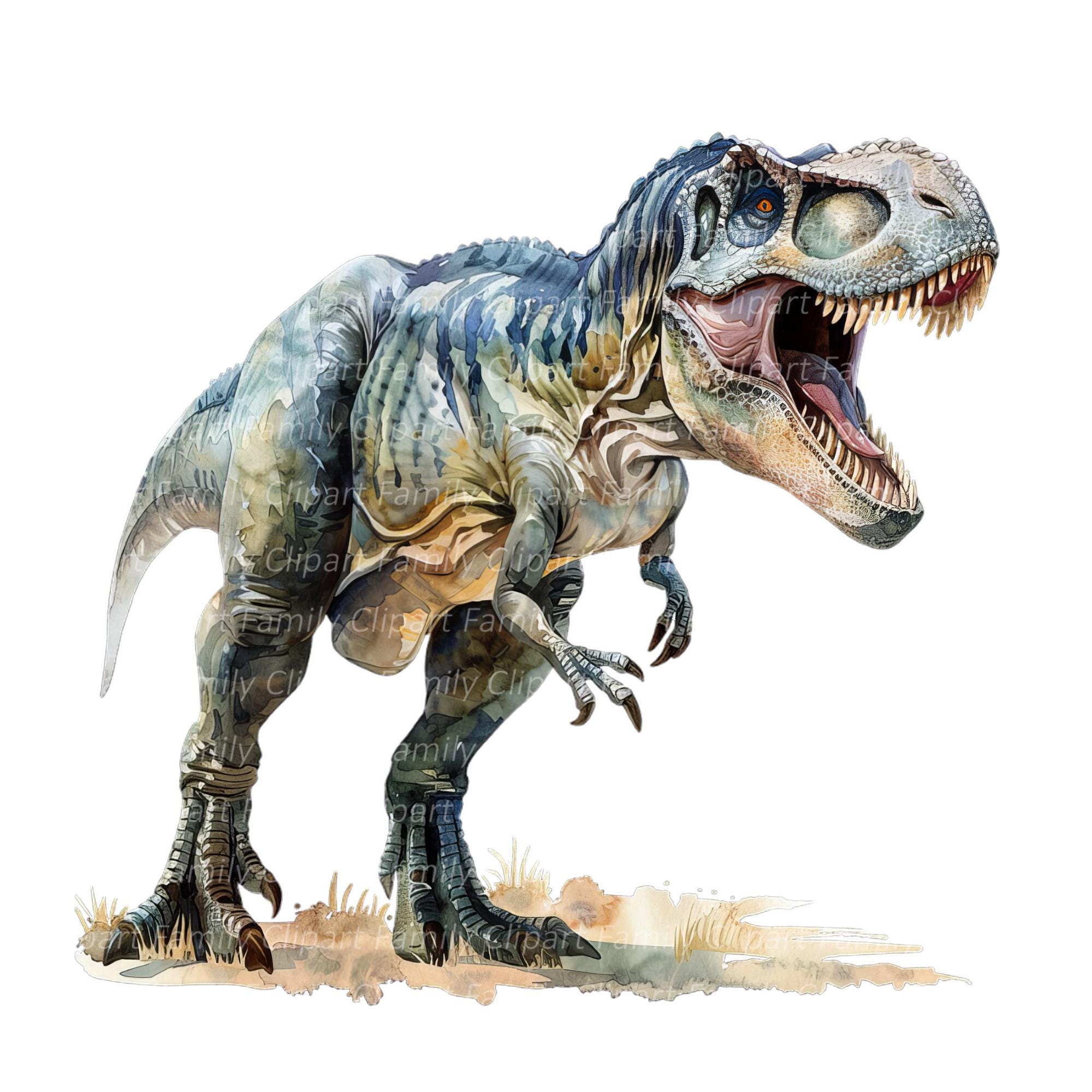 Watercolor Realistic Dinosaur Clipart, Realistic Dinosaur, Printable ...