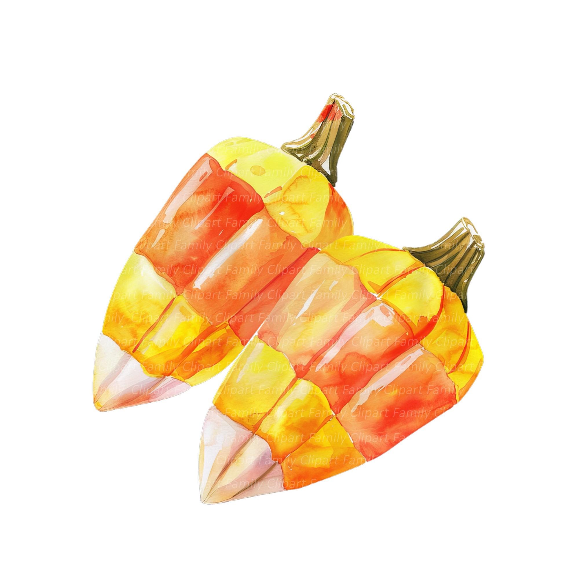 12 Watercolor Candy Corn Clipart, Candy Corn Clipart, Printable ...
