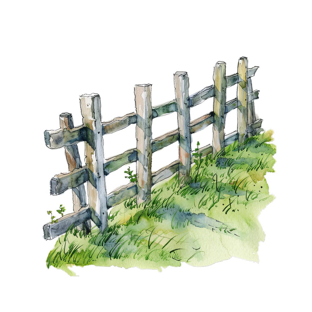 12 Watercolor Garden Fences Clipart, Garden Fences, Printable ...
