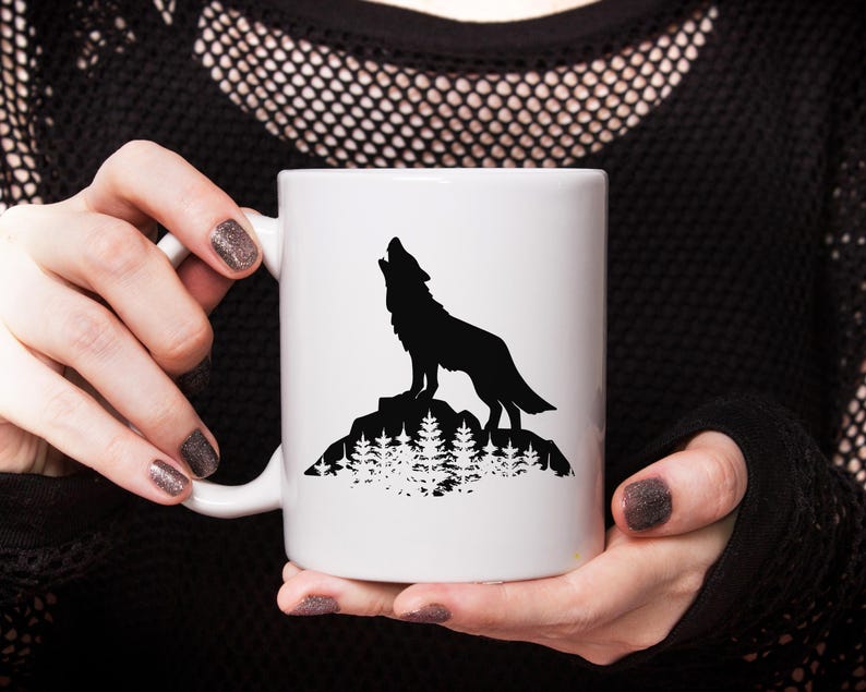 Wolf With Tree SVG Cut Files for Cricut, Wolf Silhouette SVG, Wolves ...