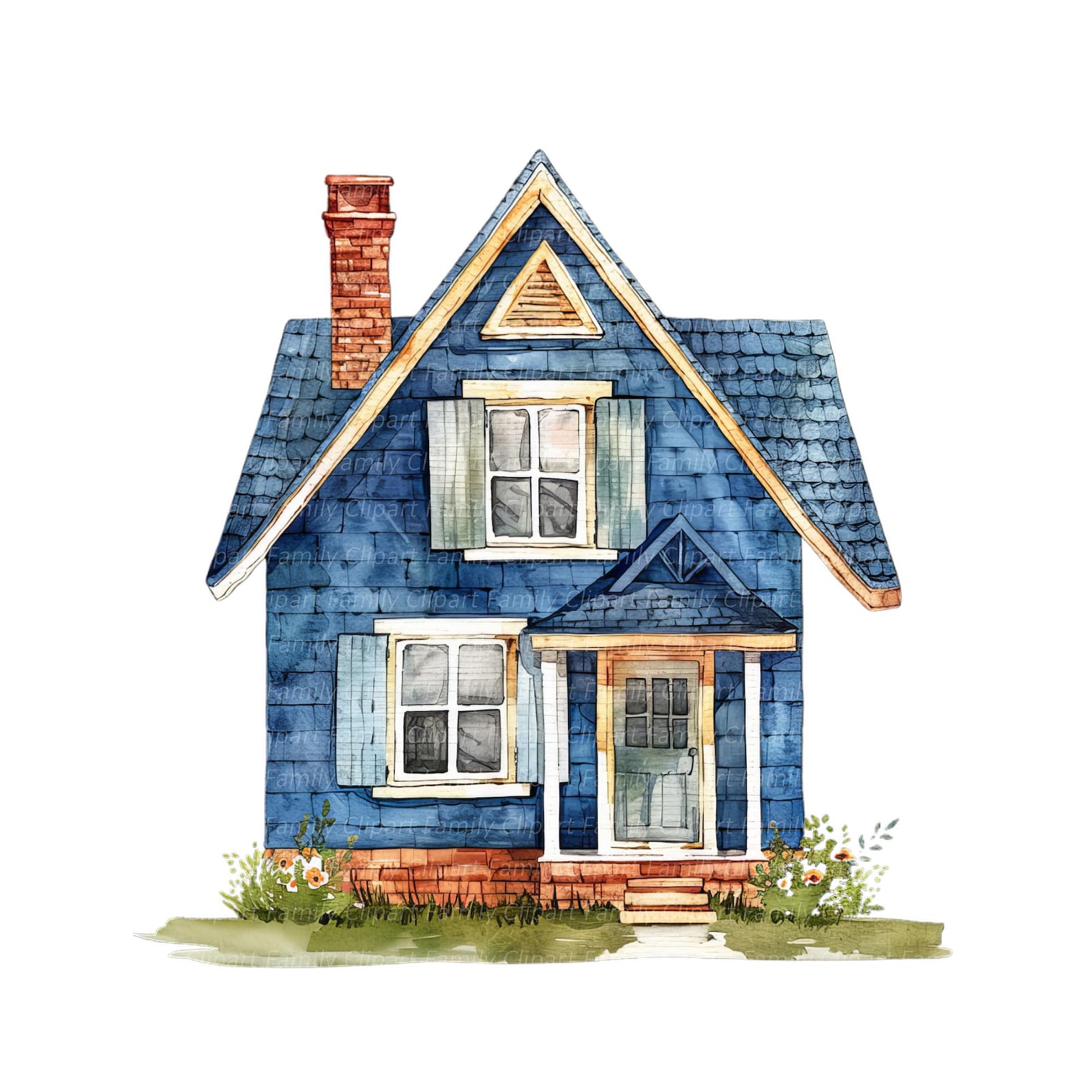 Watercolor Houses Clipart, Home Clipart, Cottage Clipart, House Clipart ...