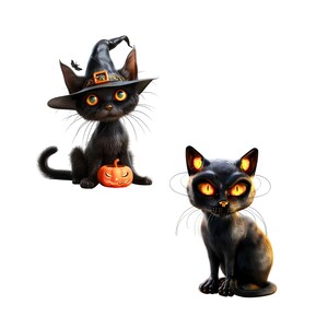 Halloween Cat, Witch Clipart, Pumpkin, Printable 3D Clipart, High ...