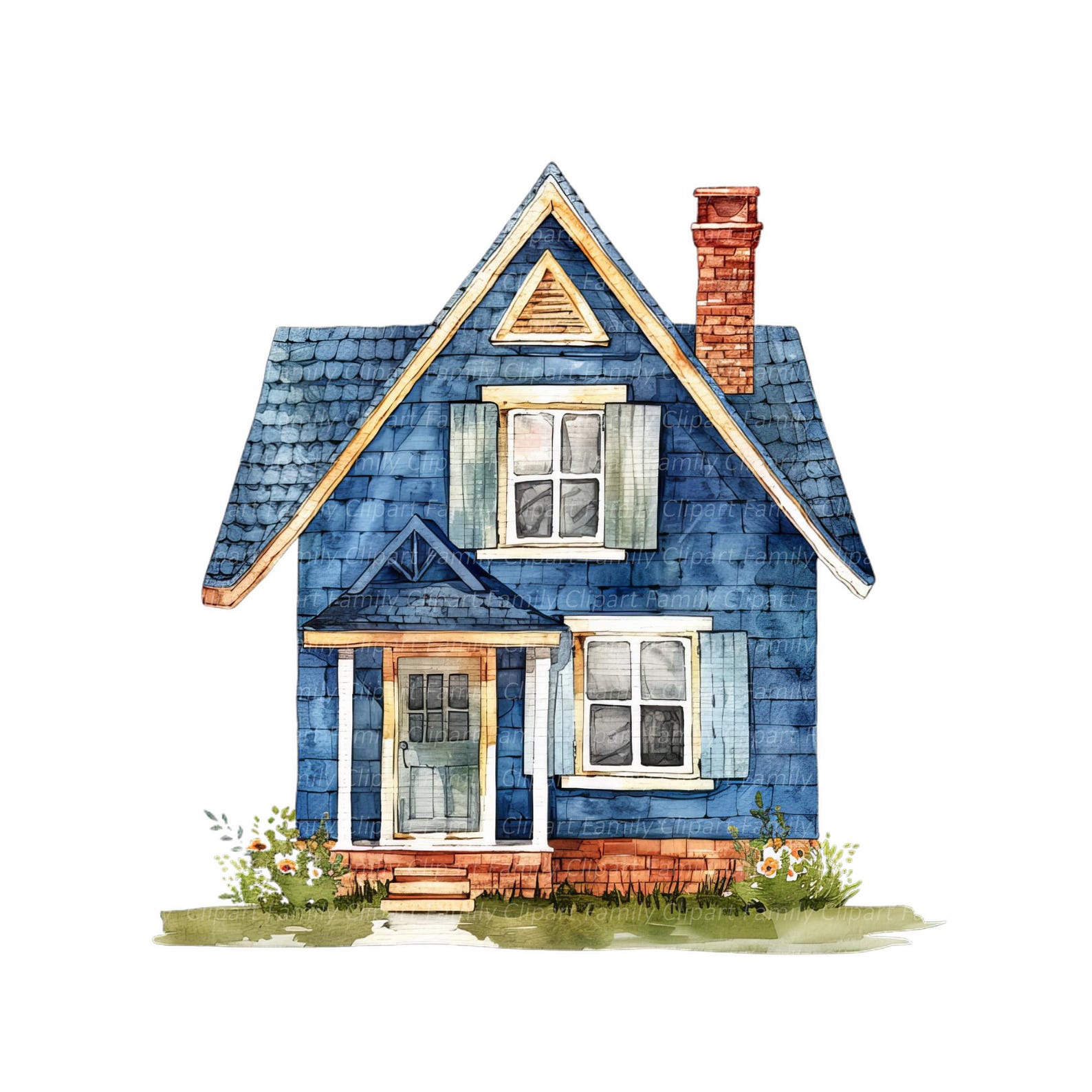 Watercolor Houses Clipart, Home Clipart, Cottage Clipart, House Clipart ...