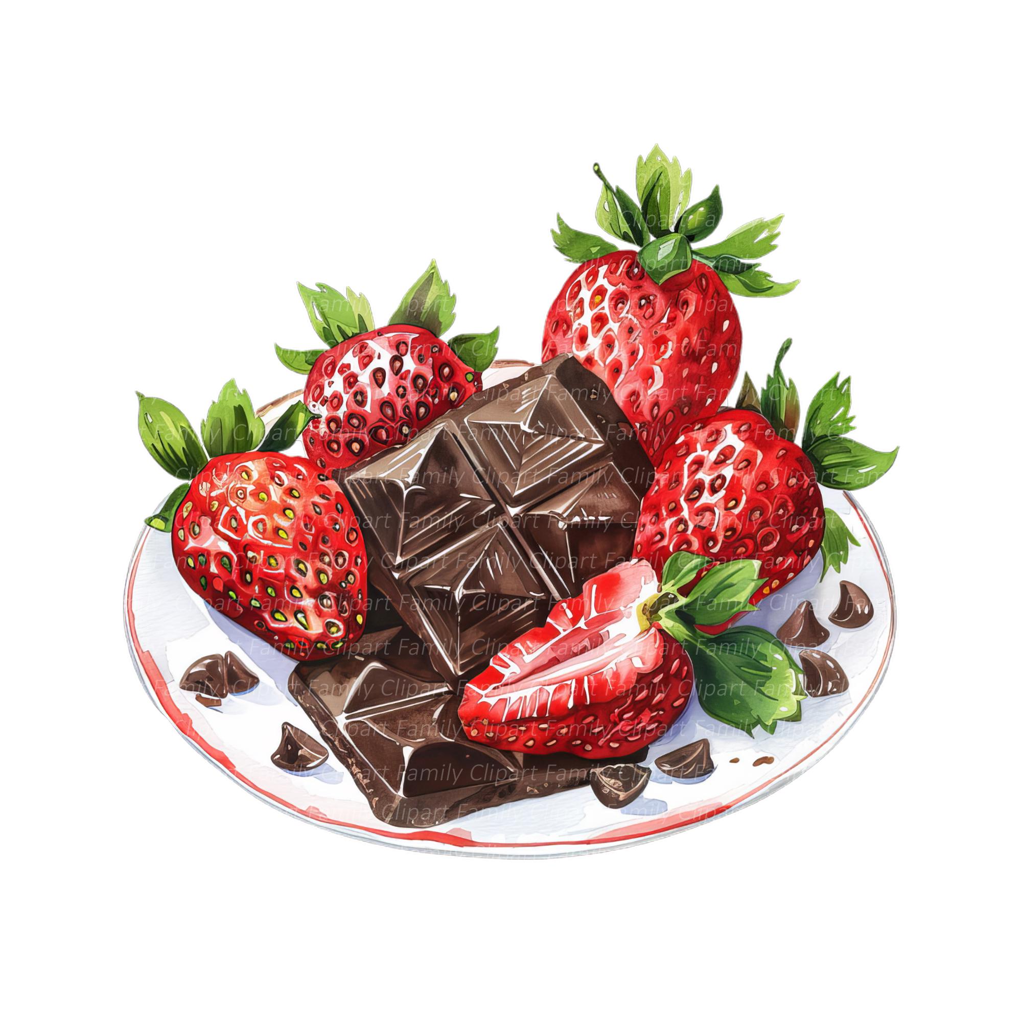 14 Chocolate Strawberry Clipart, Chocolate Dessert, Dessert, Printable ...