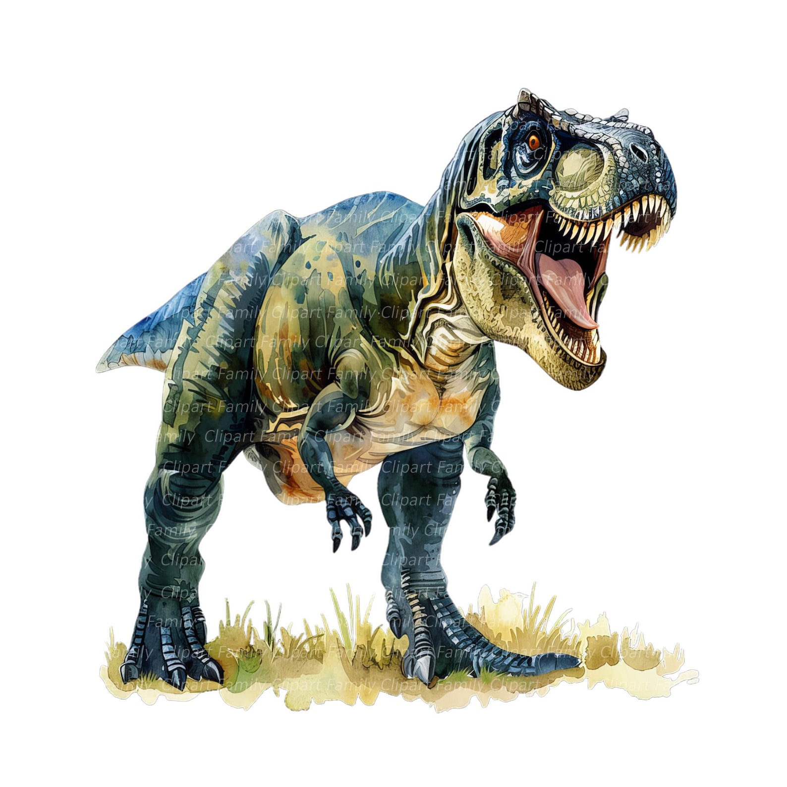 Watercolor Realistic Dinosaur Clipart, Realistic Dinosaur, Printable ...