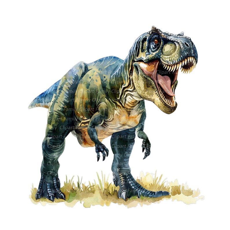 Watercolor Realistic Dinosaur Clipart, Realistic Dinosaur, Printable ...