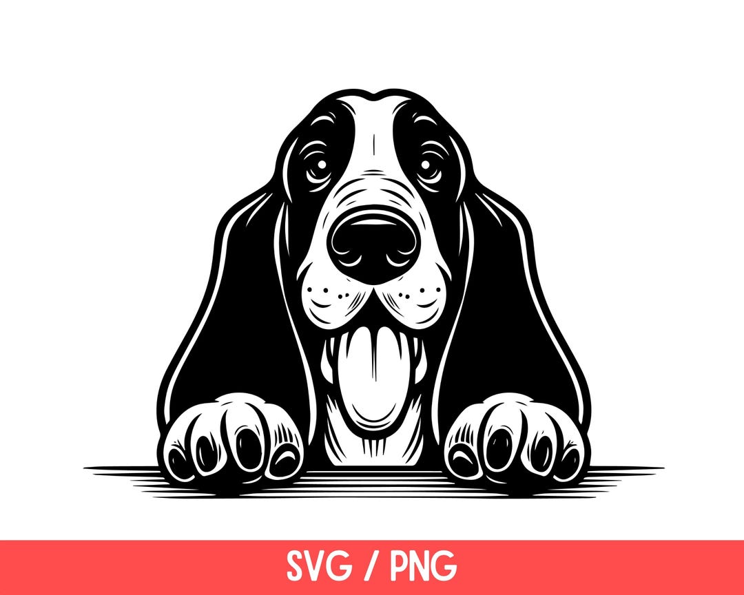 Basset Hound SVG PNG, Adorable Dog for Cricut, Basset Hound PNG Files ...