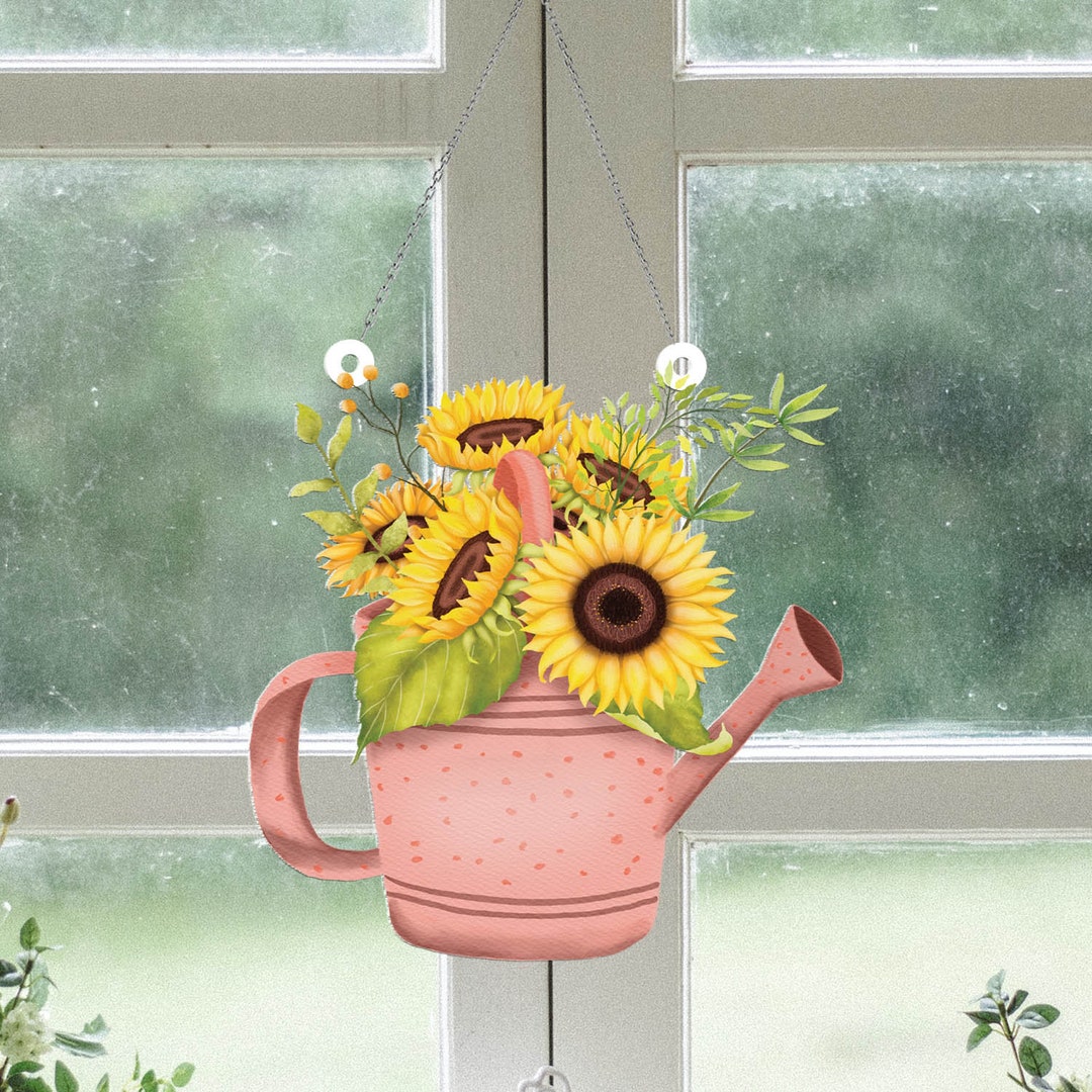 Sunflowers Window Acrylic Hanging, Flowers Acrylic Window Hanging Art ...