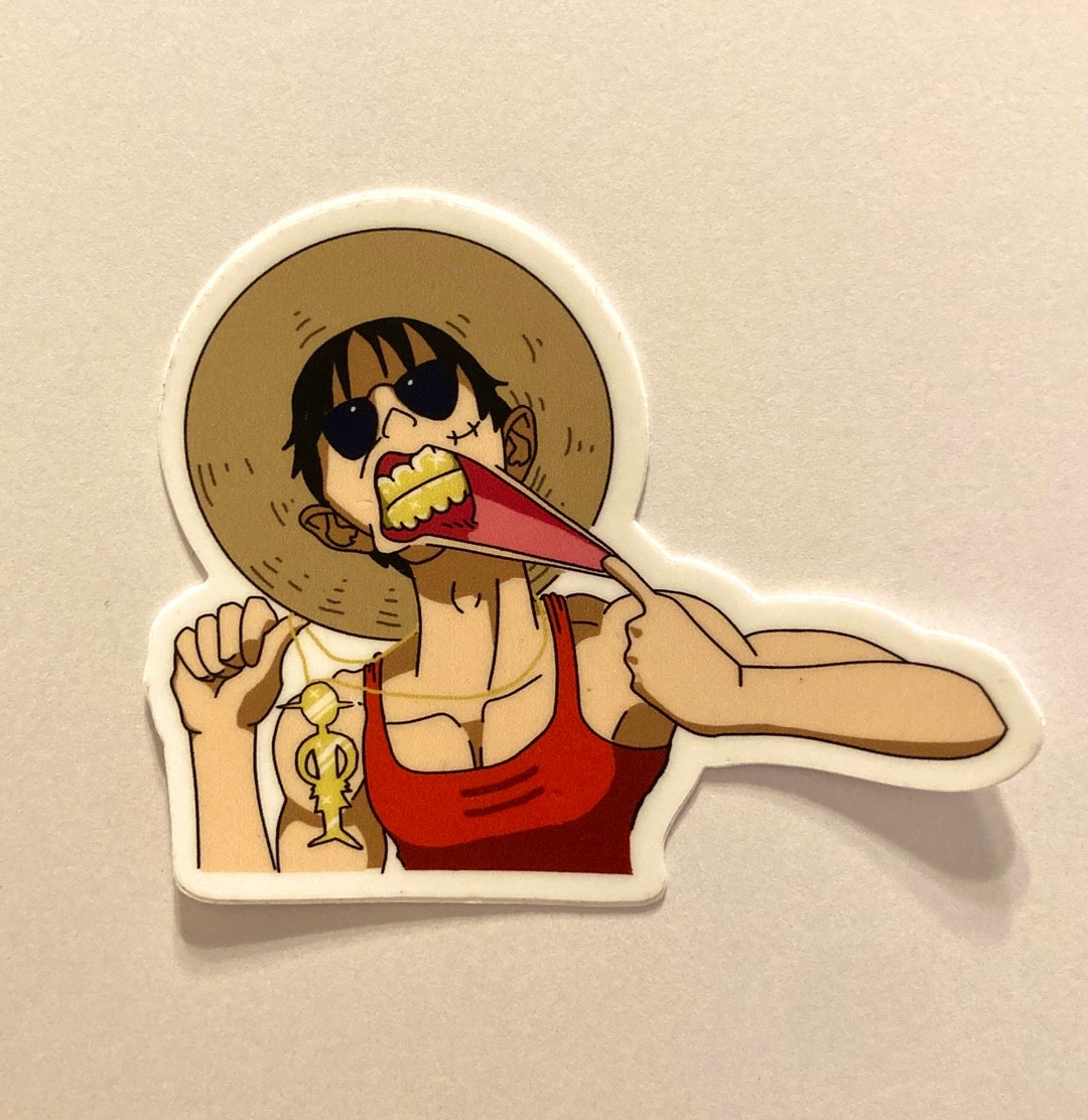 One Piece Thug Sticker: Luffy - Etsy