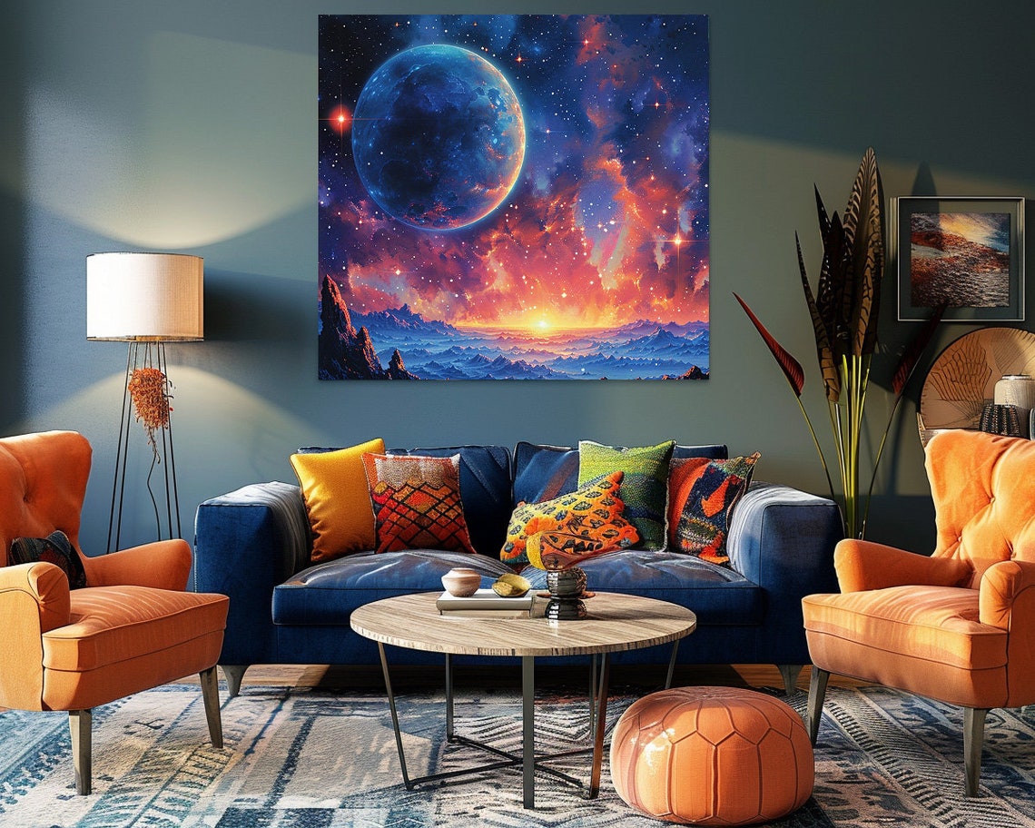 Vibrant Cosmic Wall Art - Celestial Decor for Your Home - Etsy